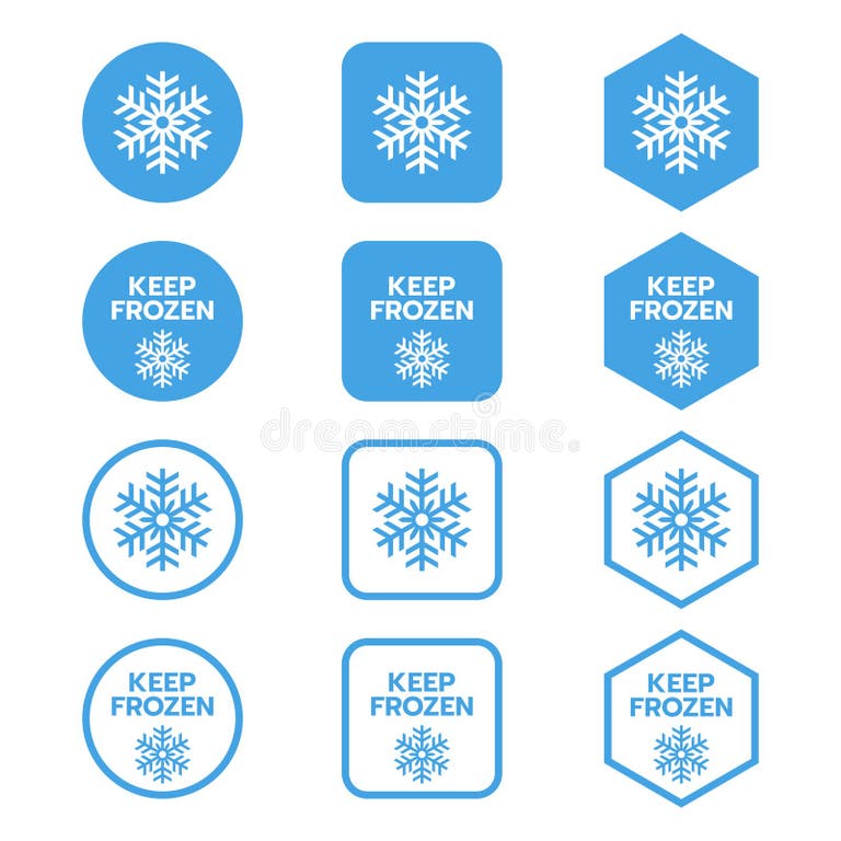 Keep Frozen Icon Set. Keep Frozen Sign Symbol Stock Vector ...