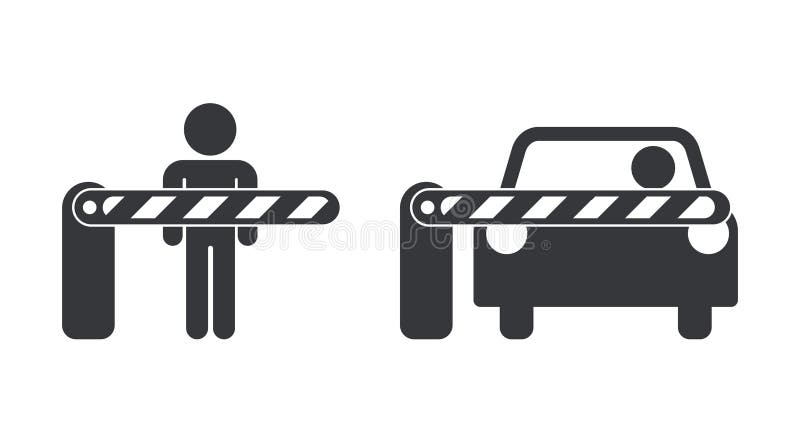 Bundle Isolated Pictogram of Pole Gate and Speed Barrier Gate Stock ...