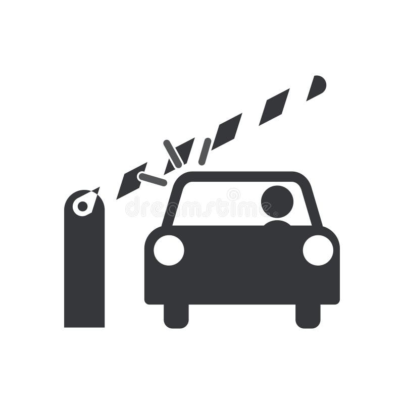 Isolated Pictogram of Pole Gate and Speed Barrier Gate Stock Vector ...