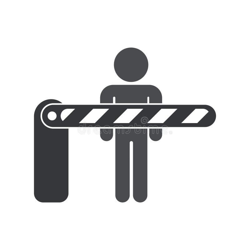 Bundle Isolated Pictogram of Pole Gate and Speed Barrier Gate Stock ...