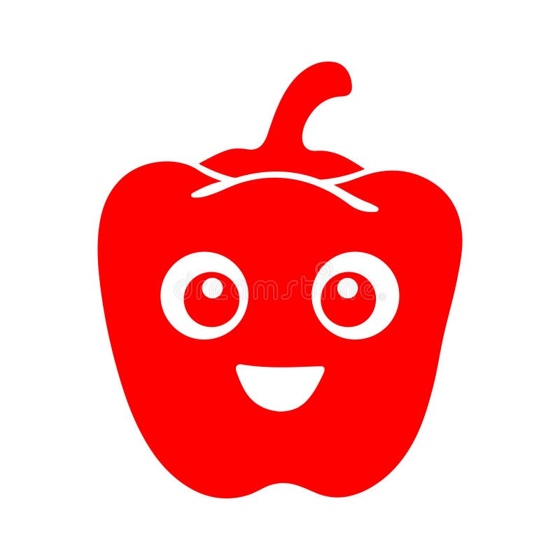 Bright Green Pepper Vector Drawing Stock Vector - Illustration of ...