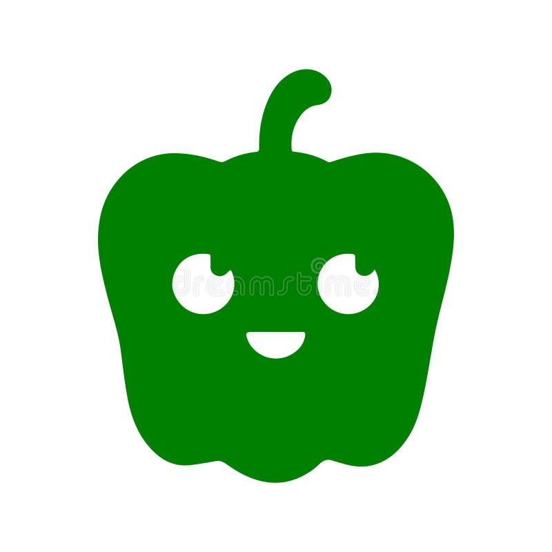 Botanical Green Bell Pepper Drawing Stock Illustration - Illustration ...