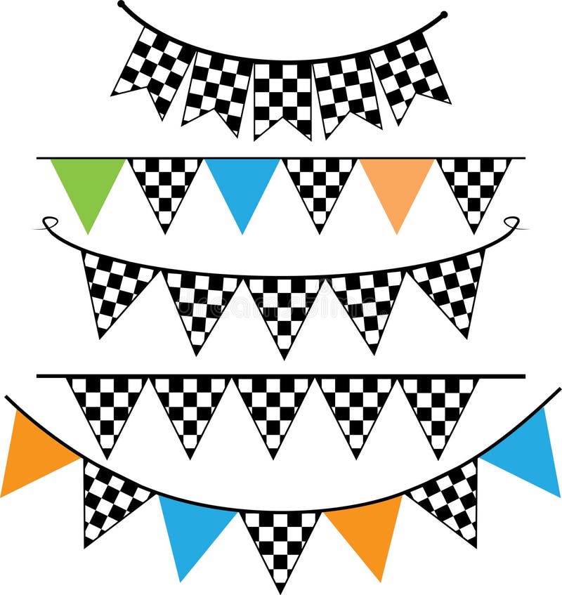 Checkered Pennants, Race Pennants, Racing Car, Motorsport Stock Vector ...