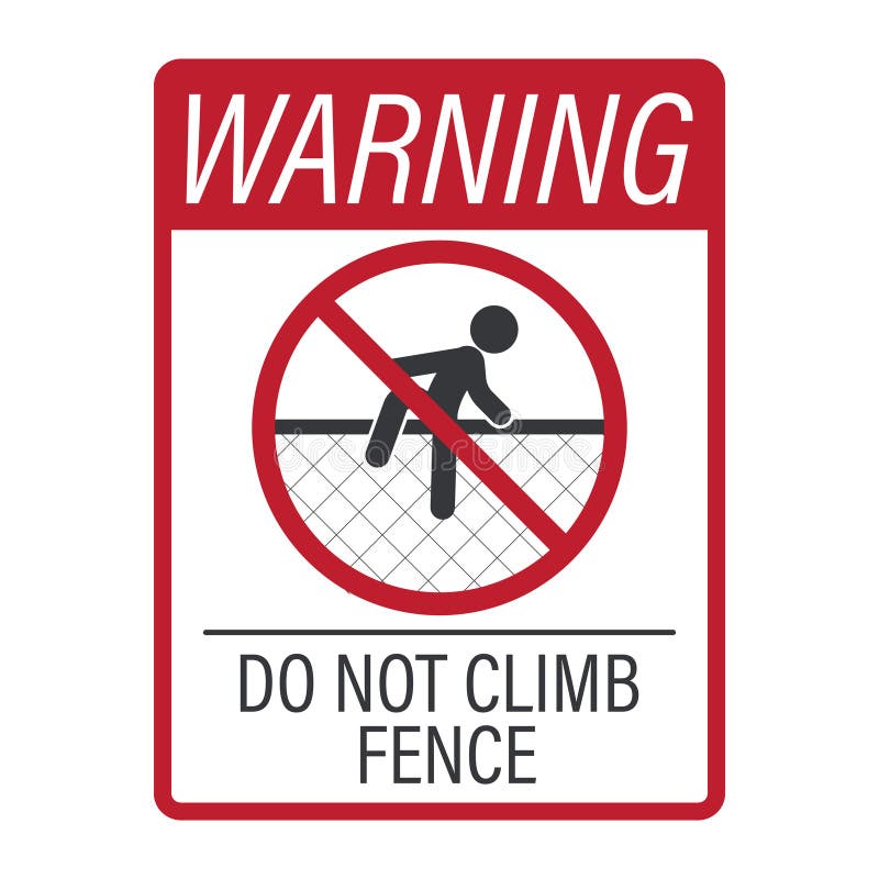 Isolated Prohibition Sign Showing a Person Climbing a Fence Stock ...