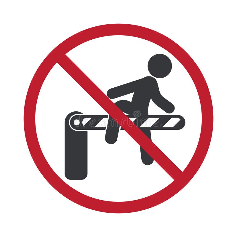 Isolated Prohibition Person Jumping Over a Speed Barrier Gat Stock ...