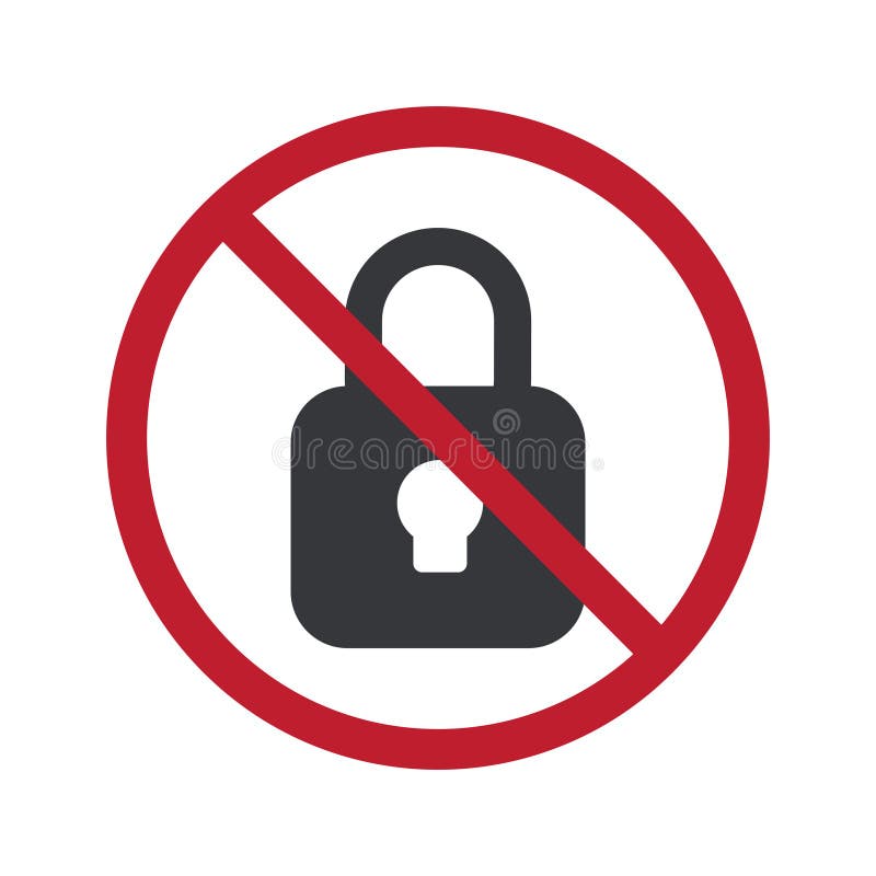 Isolated Prohibition Sign Locked Padlock, Symbolizing the Ban on ...