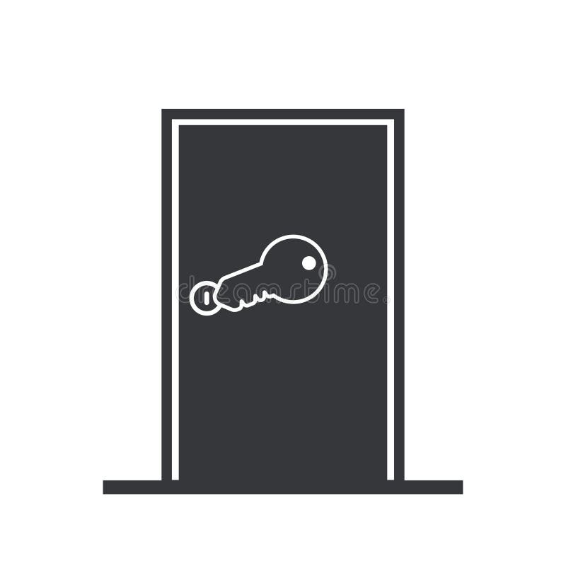 Isolated Pictogram of a Door with a Key, Symbolizing Door and Gate ...