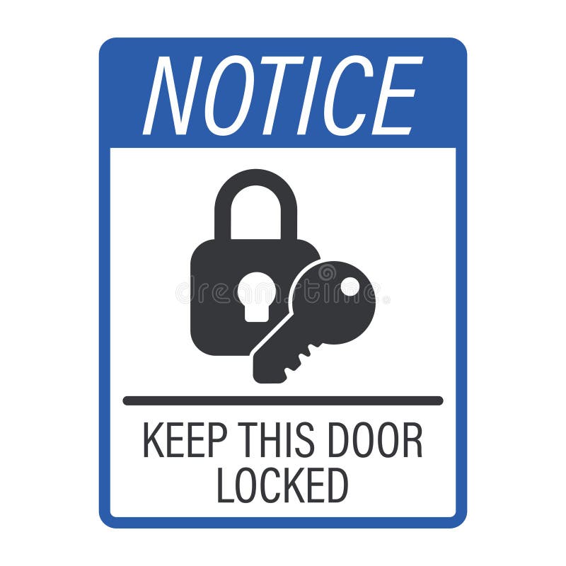 Notice Label of a Door with a Key, Symbolizing Door and Gate Security ...