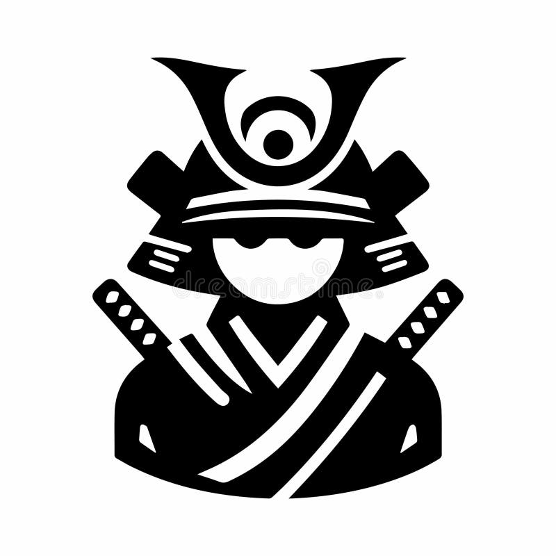 Samurai Icon, Simple Flat, Black, Isolated Stock Vector - Illustration of mark, clothing: 373168781