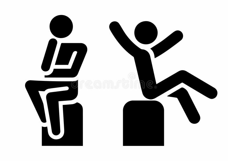 Stickman Sitting Icon Stick Figure, Human Silhouette Isolated Stock ...