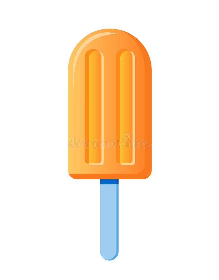 Orange Popsicle Illustration with a Glossy Texture and Rounded ...