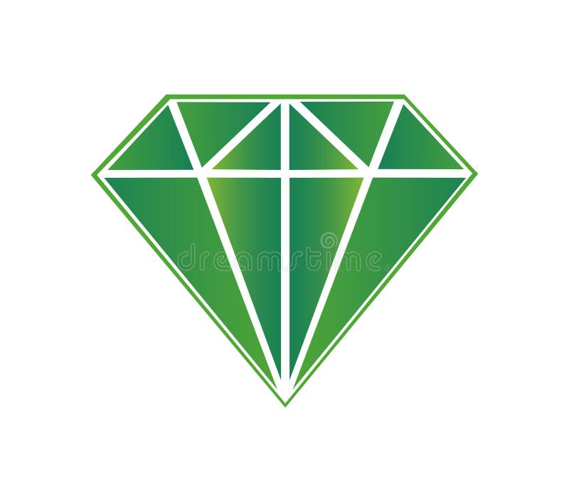 A Stylized Green Diamond Icon Stock Illustration - Illustration of ...