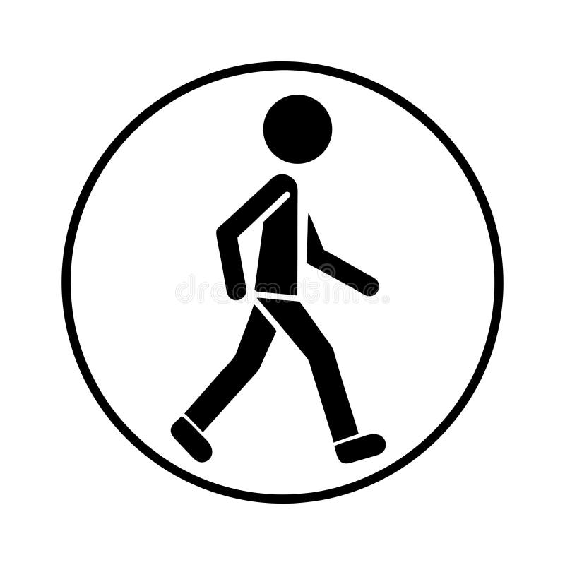 Walking Person Icon - Simple Black Silhouette, a Simple, Black ...