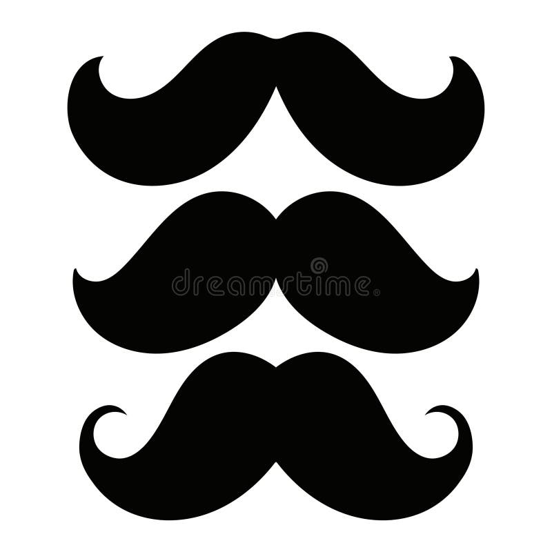 Male Mustache Styles Black Vector Icon , Male Mustache Silhouette ...