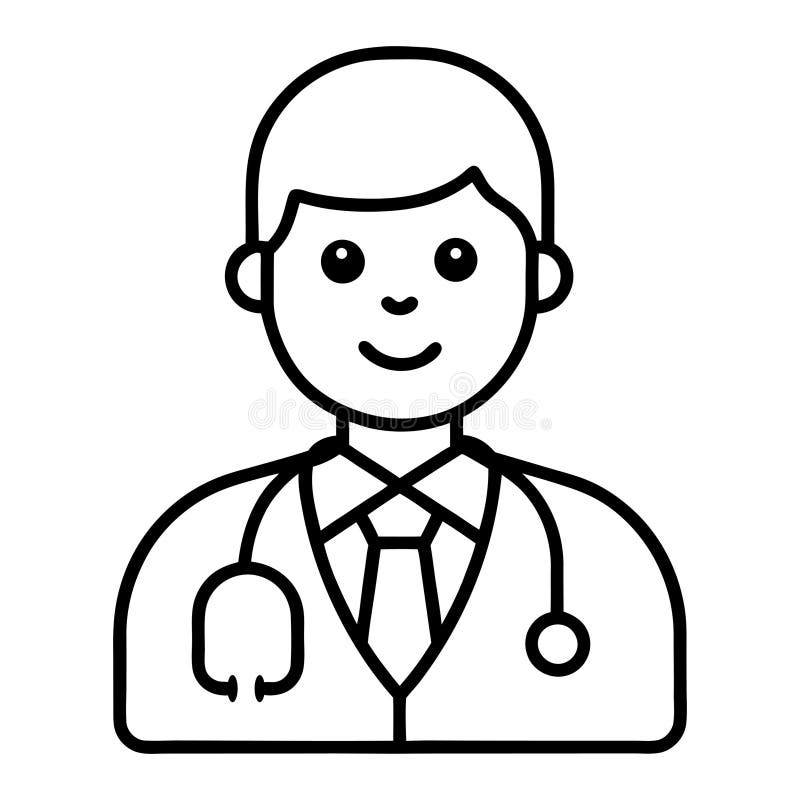 Doctor Icon: Simple Line Art Illustration Stock Illustration ...