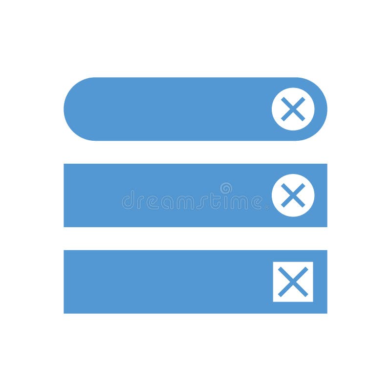 Icon Set Blue Submit Error Wrong Stock Vector - Illustration of ...