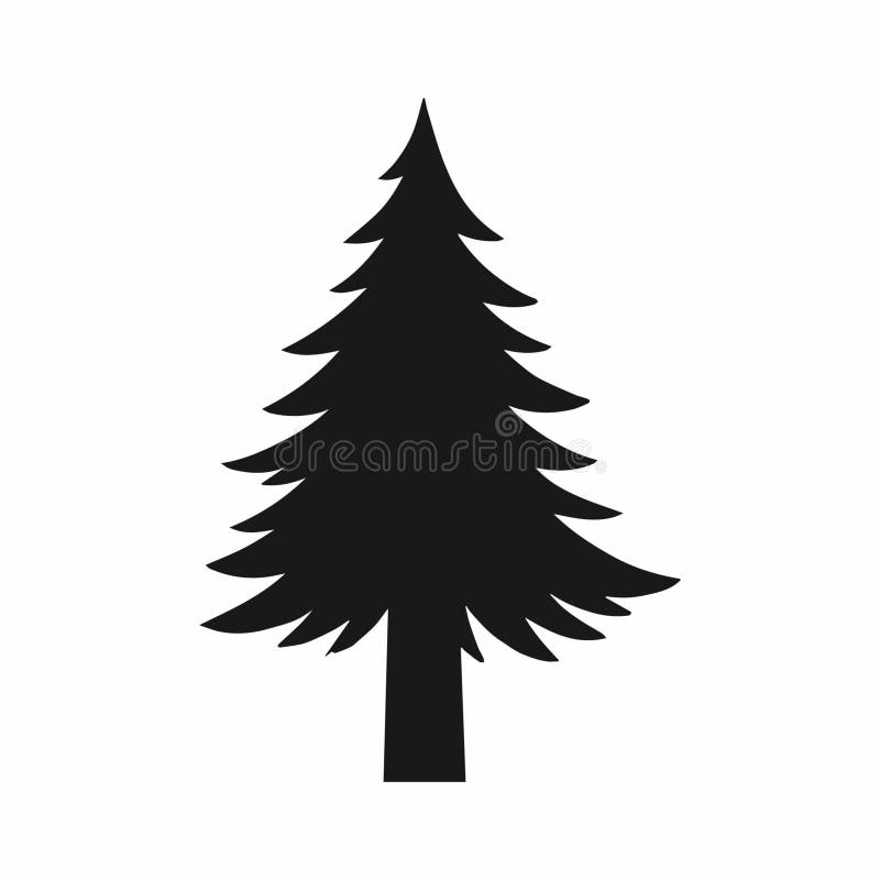 Tall Pine Tree Silhouette with Elegant Symmetrical Branches Stock ...