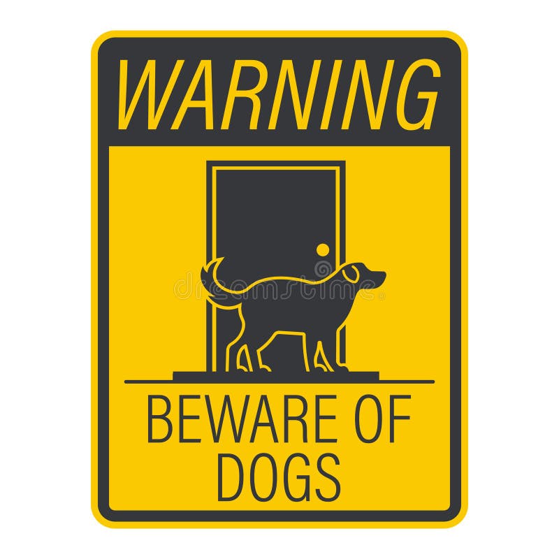 Isolated Pictogram Dog Silhouette Guarding a Door, Warning To Beware of ...