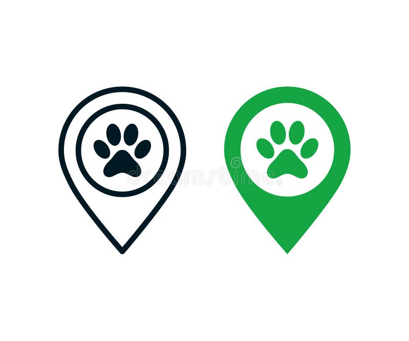Pet Tracker Icon. Pet Location Pin Icon Stock Illustration ...