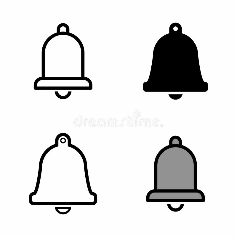 Notification Bell Icon Set for UI and Design Stock Illustration ...