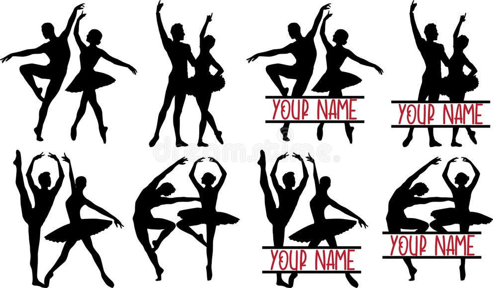 Couple Ballet Dancing, Ballerina Monogram, Ballet Dancer Stock Vector ...