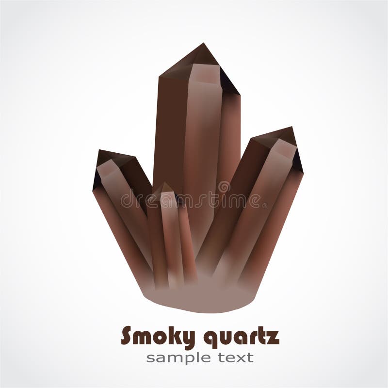 Beautiful Smoky Quartz Brown Gem Stone 3d Shape Design Stock Vector ...