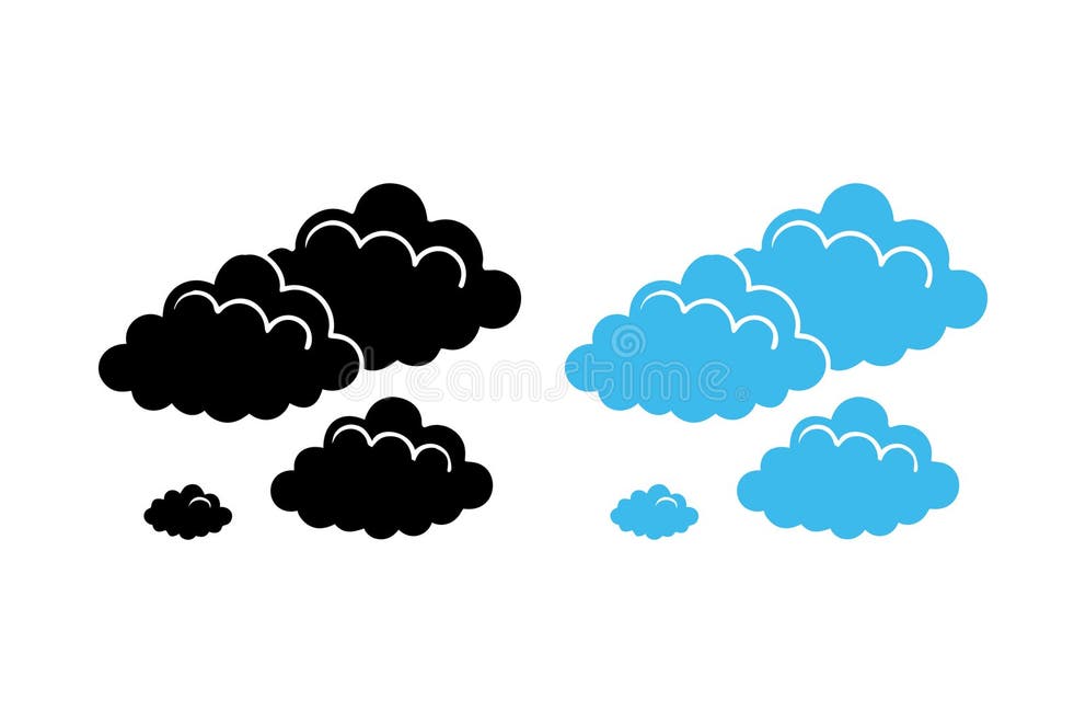 Flat Style Cloud Vector Templates Stock Vector - Illustration of clouds ...