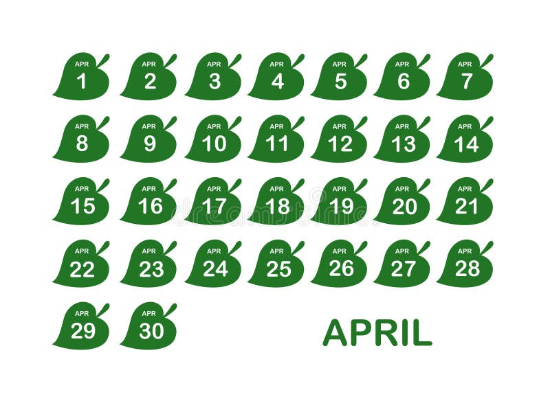 Look Calendar April Icon in Flat Style. Planner Vector Illustration on ...