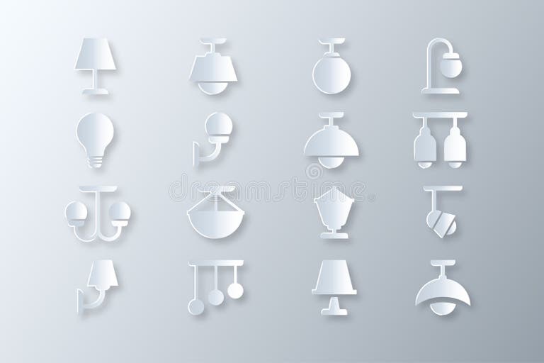 Vector Collection of Sleeping Lights. White Papercut Style Sleeping ...