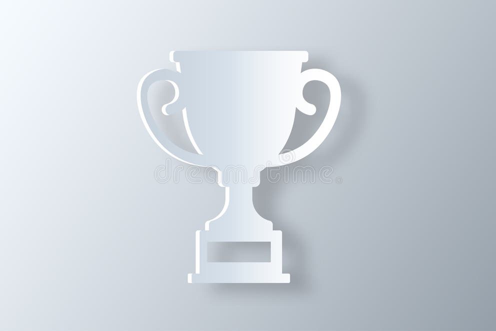 Trophy Vector Icon, Wining Trophy Made in Paper Cut Style Stock Vector ...
