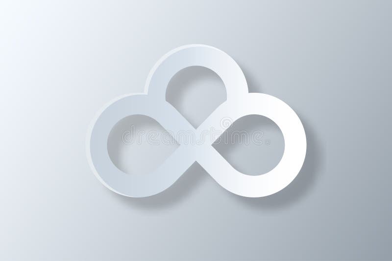 Vector Abstract Infinity Cloud Style Paper Art White Color Stock Vector ...