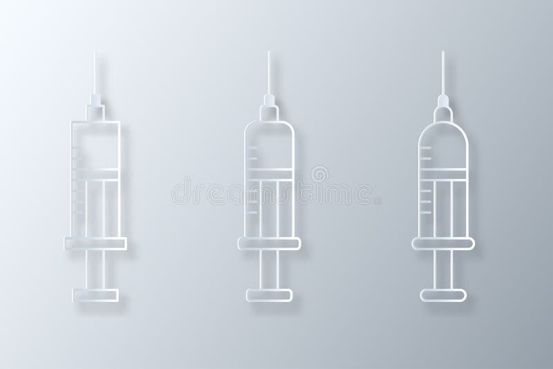 Medical Injection Icon Made with White Paper Cut Effect Style Stock ...
