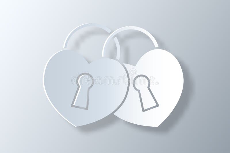 Interlocking Heart-shaped Padlocks are Made in a White Papercut Style ...
