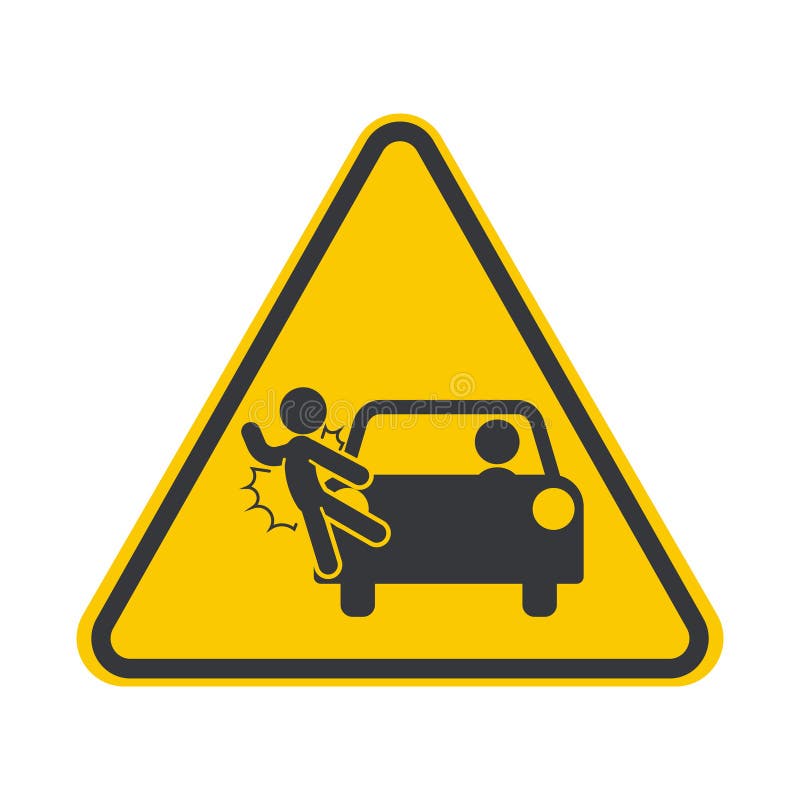 Isolated Pictogram Man Hit by a Car, Traffic Street Accident Stock ...