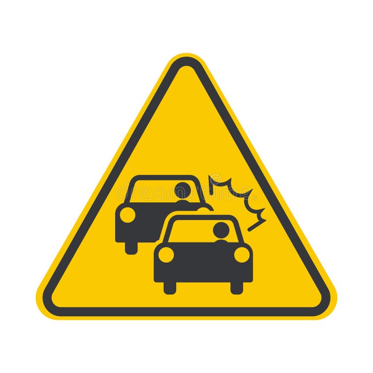 Isolated Triangle a Car Accident, Depicting a Collision between Two ...