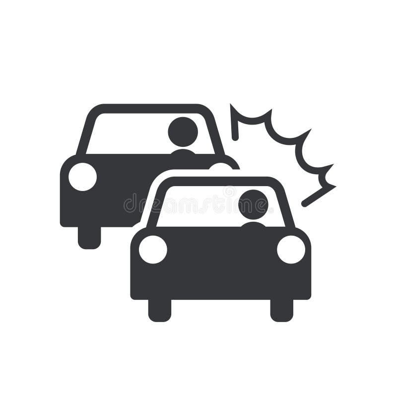 Isolated Pictogram a Car Accident, Depicting a Collision between Two ...