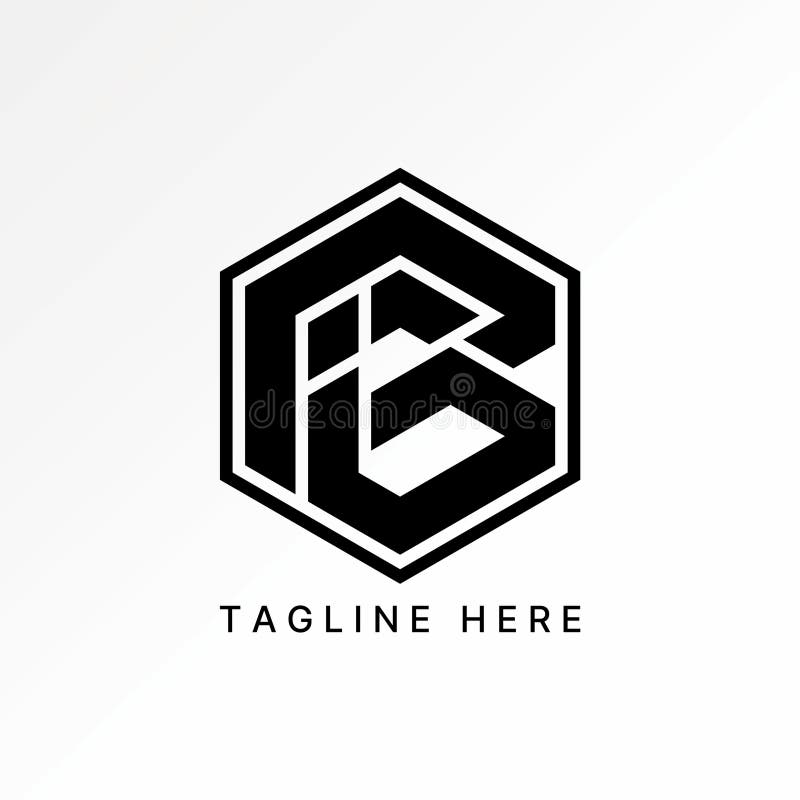 Initial IGB IBG Font Hexagon Cut Monogram Sport Tech Industrial Brand ...