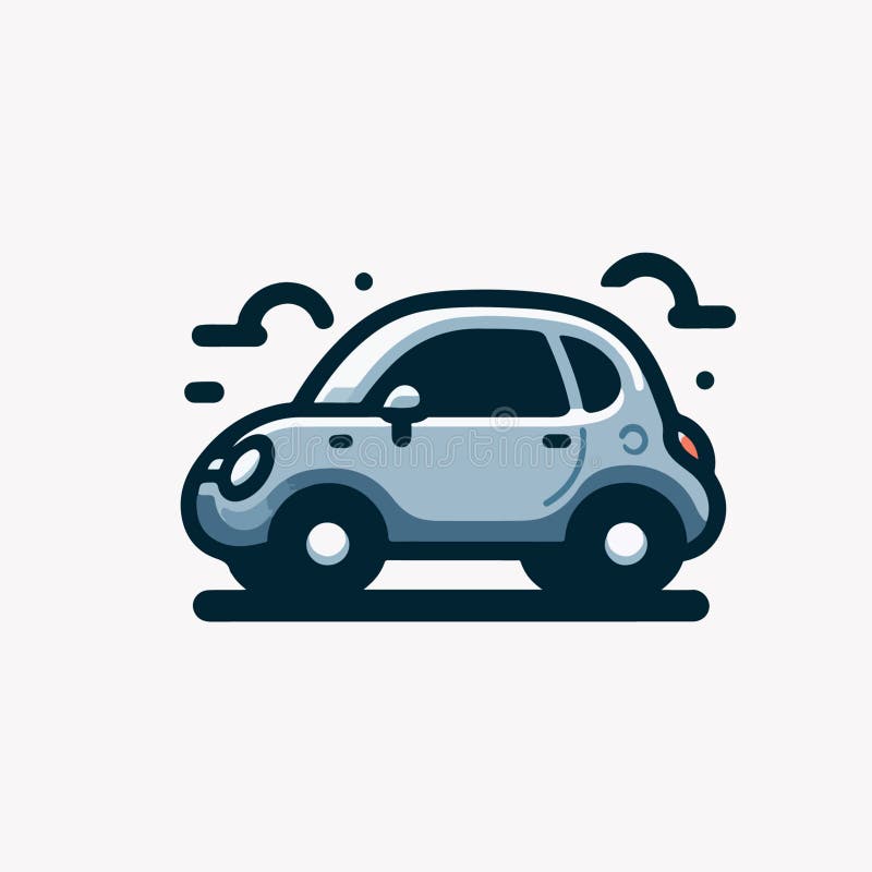 Simple Car Illustration on a White Background. Stock Illustration ...