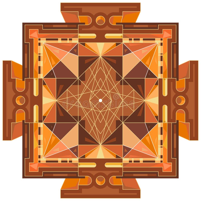 Sri Yantra. Tantra Formed by Interlocking Triangles that Radiate Out ...