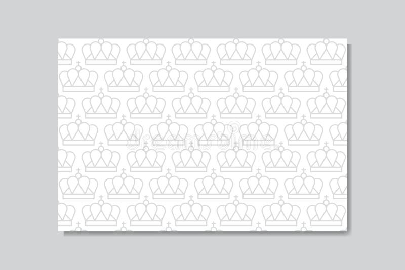 Seamless Pattern Grey Crown Outline for Background Design Stock ...