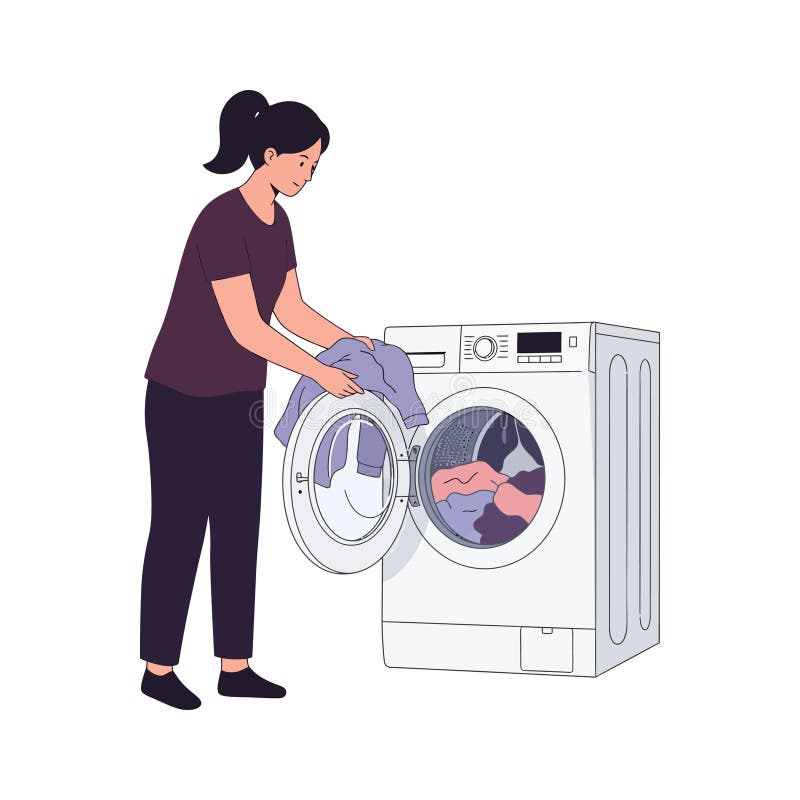 Using Washing Machine Stock Illustrations – 494 Using Washing Machine ...