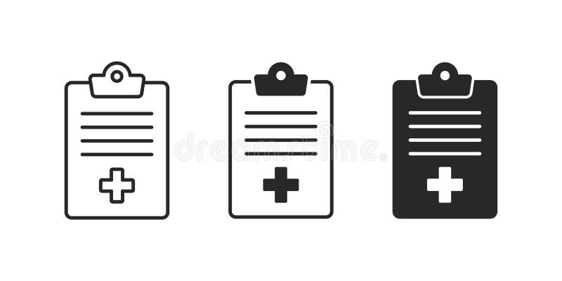 Medical Report Icon Set. Medical History Icon Vector Set Collection ...
