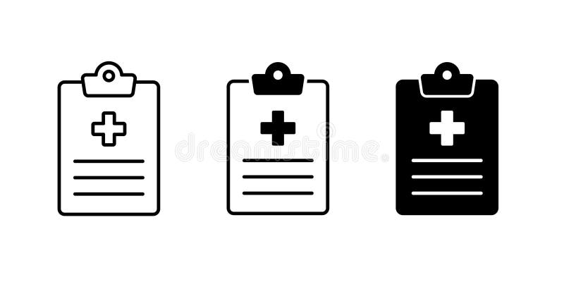 Medical Record Document Icon Sign Vector. Clipboard Medical Test ...