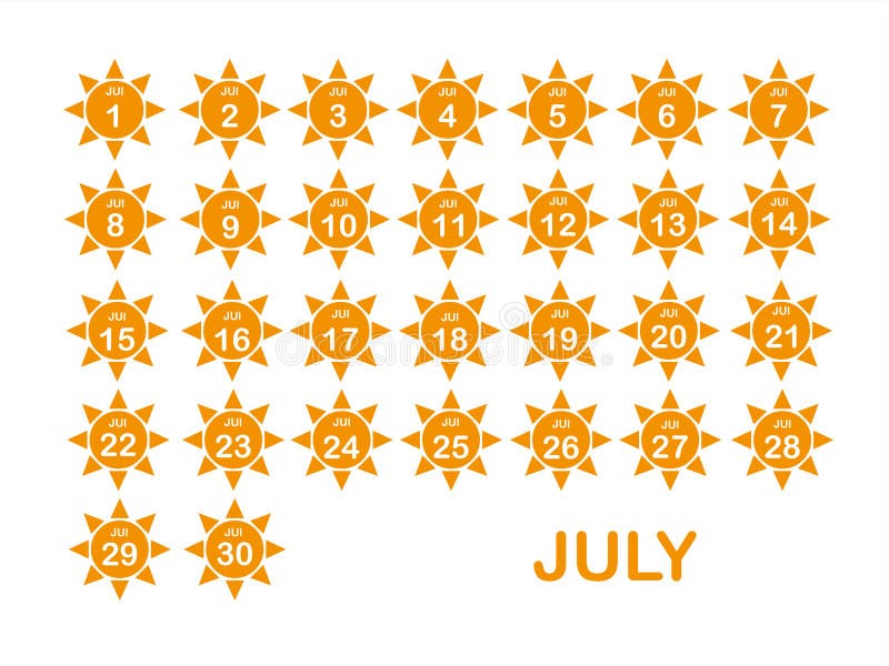 Look Calendar July Icon in Flat Style. Planner Vector Illustration on ...