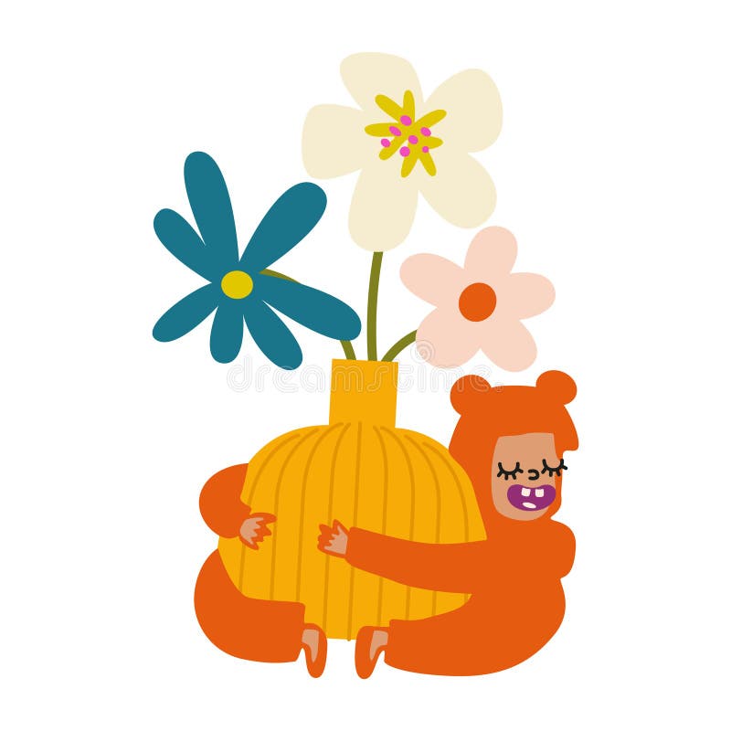 Cartoon Characters Design. Vector Illustration for Greeting Cards with ...