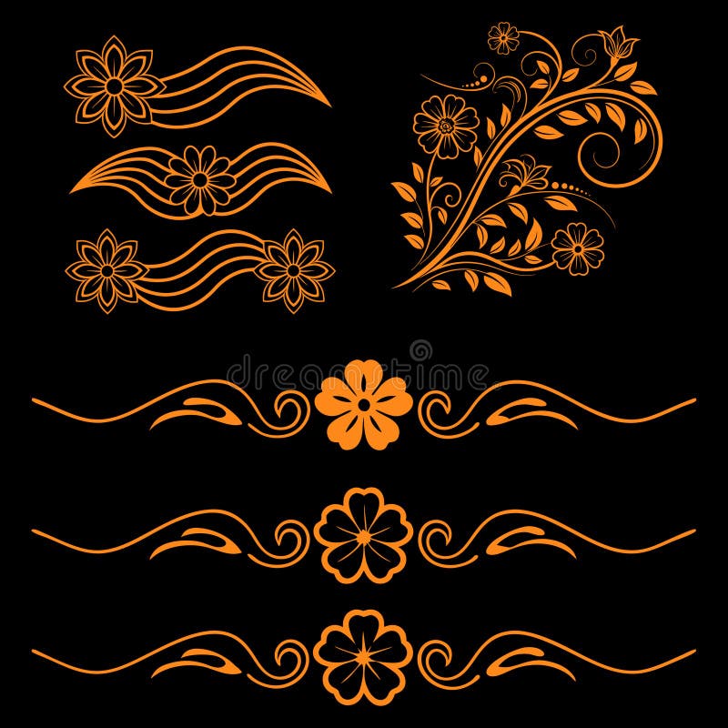 Abstract Flower Wave Line Art Set – Black & White Minimal Design ...