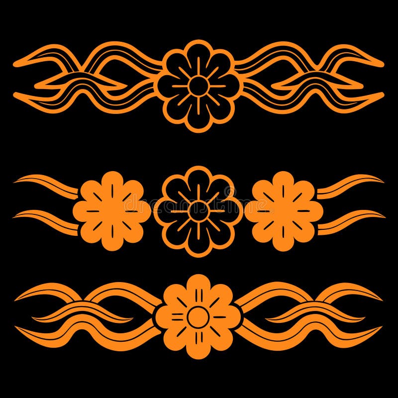 Abstract Flower Wave Line Art Set – Black & White Minimal Design ...