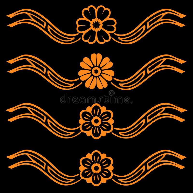 Abstract Flower Wave Line Art Set – Black & White Minimal Design ...