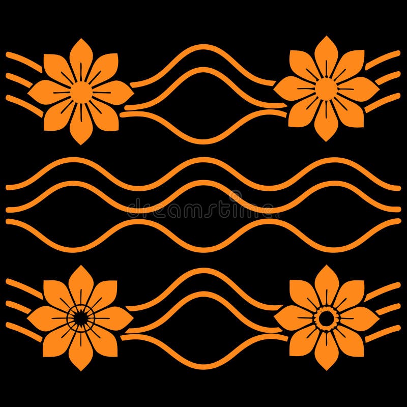Abstract Flower Wave Line Art Set – Black & White Minimal Design ...