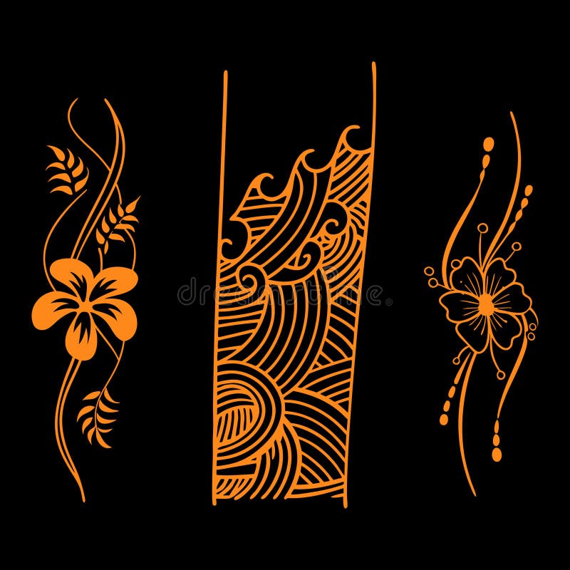 Abstract Flower Wave Line Art Set – Black & White Minimal Design ...